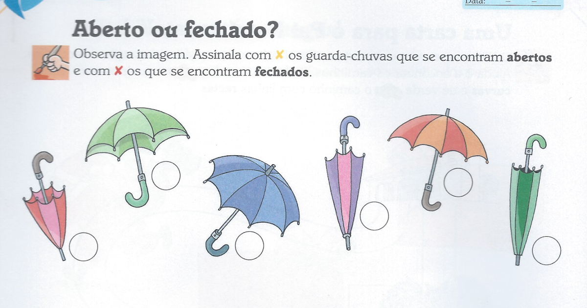 Aprende Brincando: Aberto ou Fechado? - Ficha do Pré-Escolar