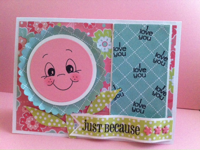 Carolyn's Crafty Creations: Just Because I LOVE YOU Card for PK Challenge