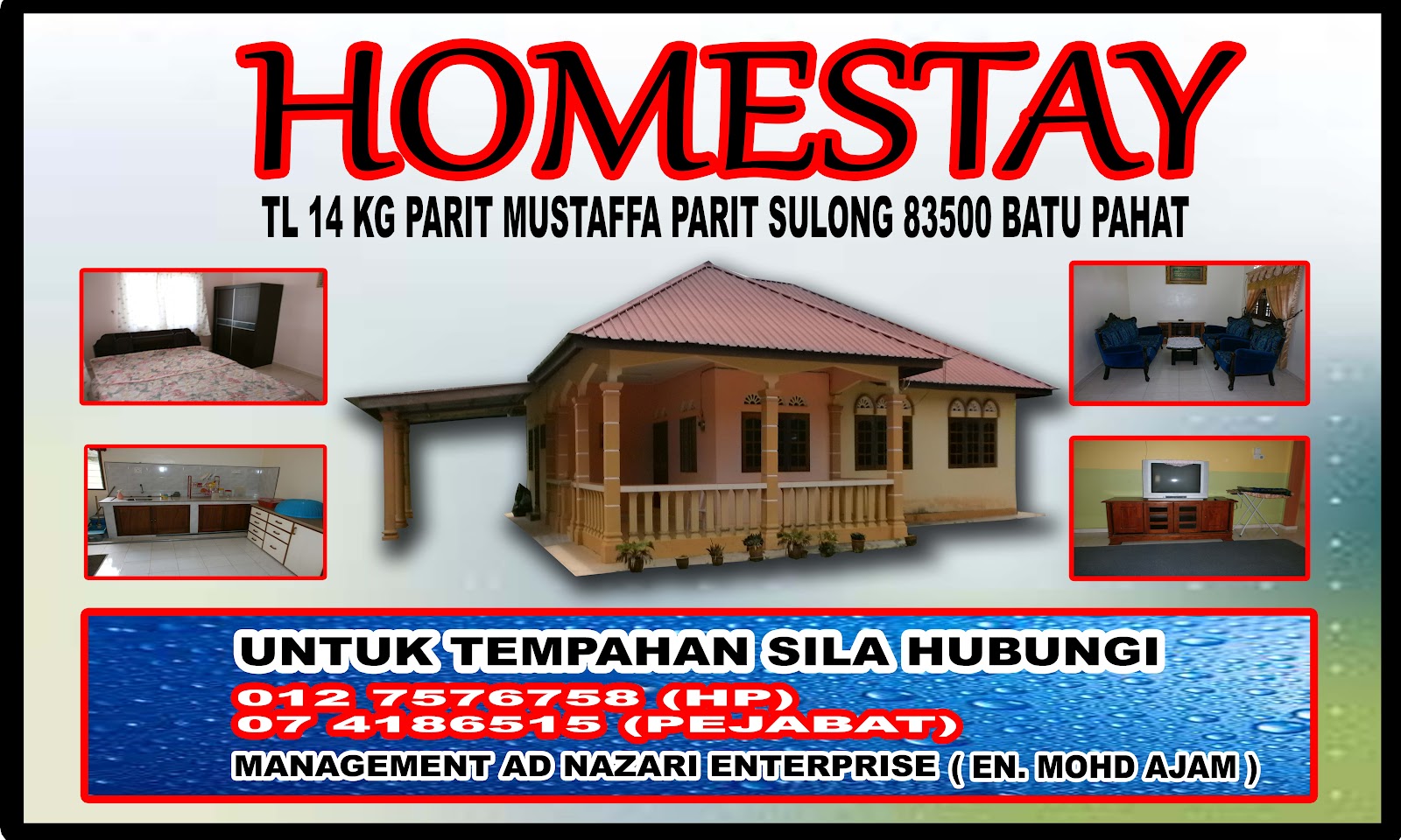 adnazari: Banner Pengiklanan Homestay 3ka x 5ka
