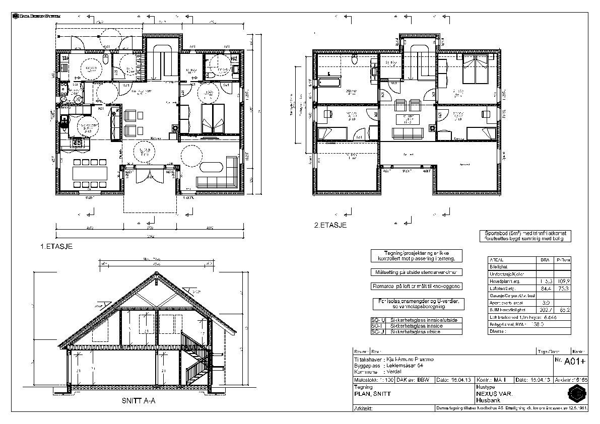 Veien mot å skape vårt eget hjem: Plantegning av hus og garasje