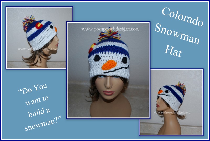 Posh Pooch Designs : Colorado Snowman Beanie Hat Crochet Pattern | Posh ...