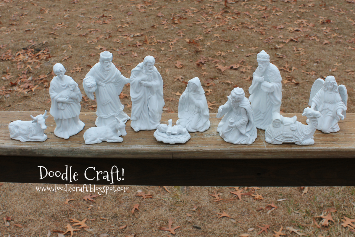 Porcelain White Nativity Set