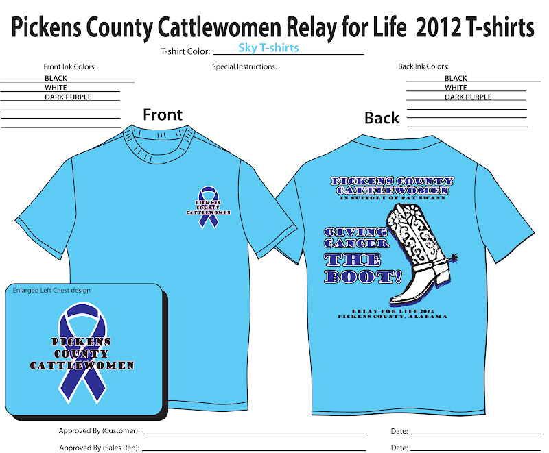 Pickens County Cattlewomen: Relay For Life T-Shirts