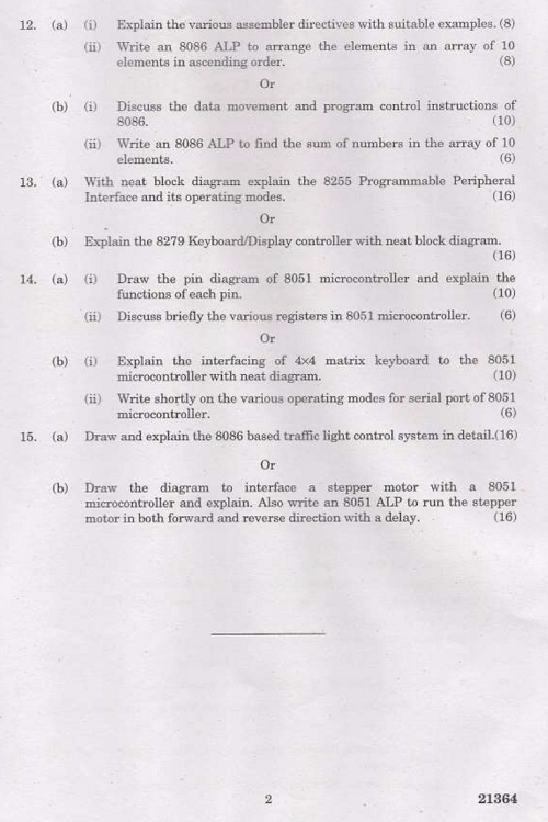 EC2304 Microprocessors and Micro Controllers May June 2013 Past Exam ...