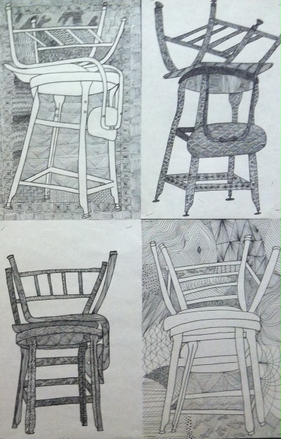 The Art Room: Drawing Positive/Negative space and Zentangles