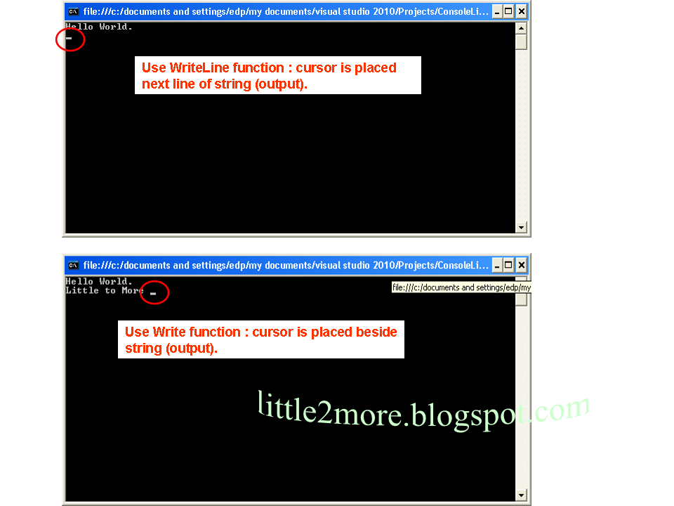 LITTLE TO MORE: TUTORIAL 1: BASIC INPUT AND OUTPUT (USING VB.NET)