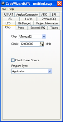 Jendela CodeWizardAVR.