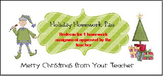 Holiday Homework Pass |Classroom Activities: Social Studies, Reading ...