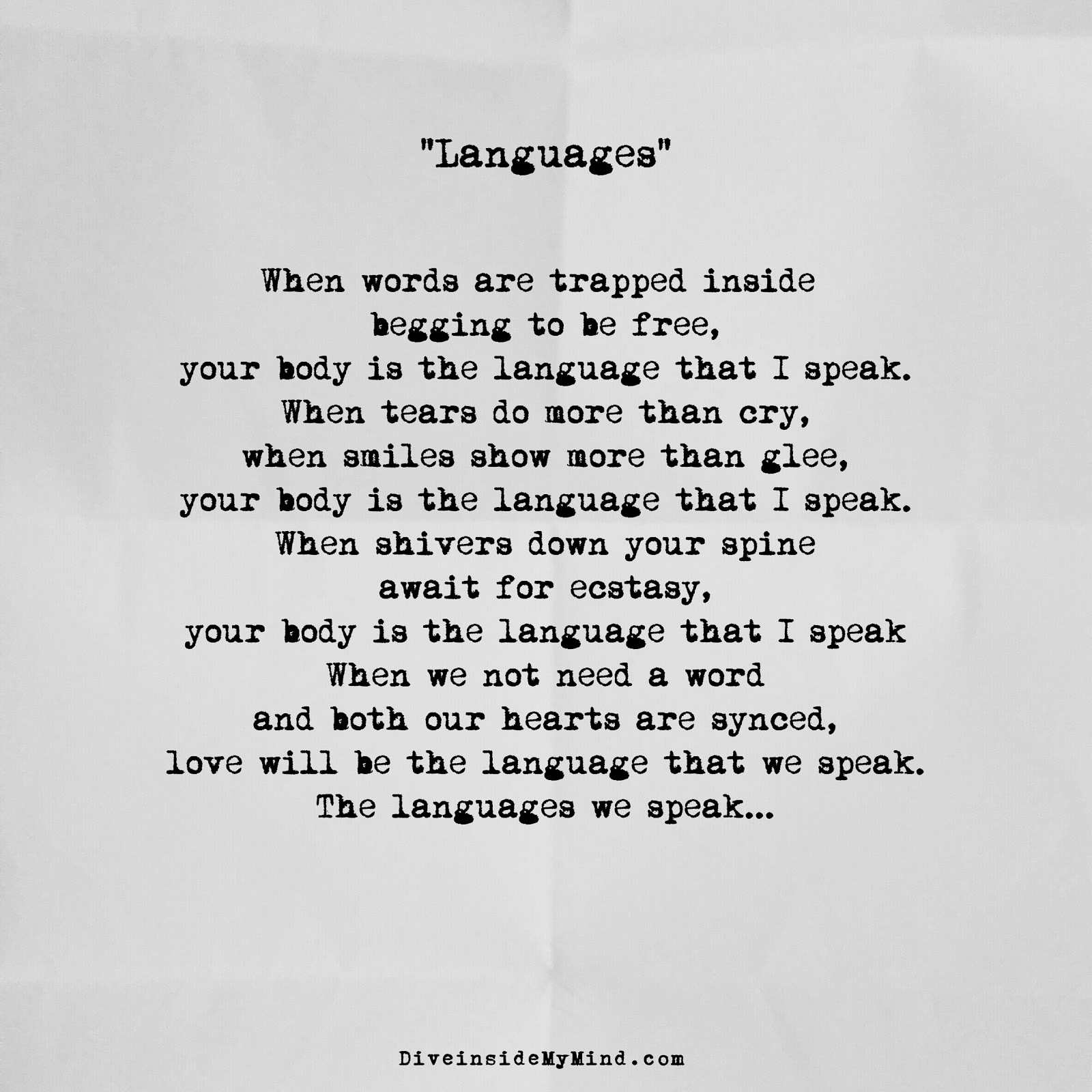 Dive inside My Mind: Poetry