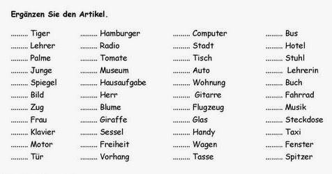 Auf Deutsch: DER-DIE-DAS