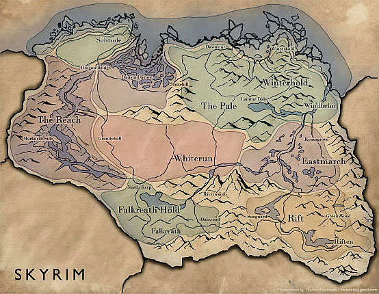 Veja o mapa completo de Elder Scrolls V: Skyrim!