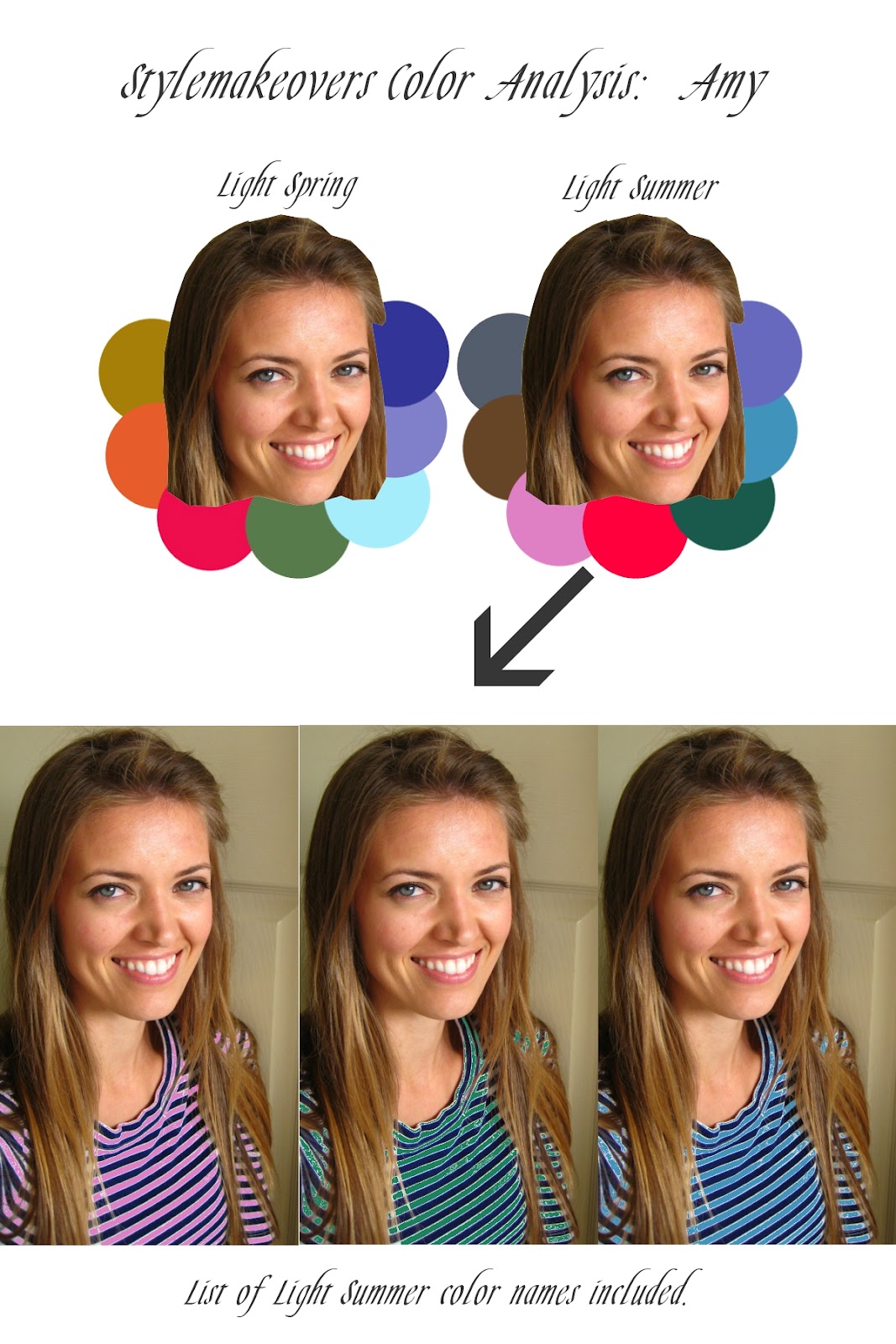 COLORING with Stylemakeovers: Paid color analysis example: Amy