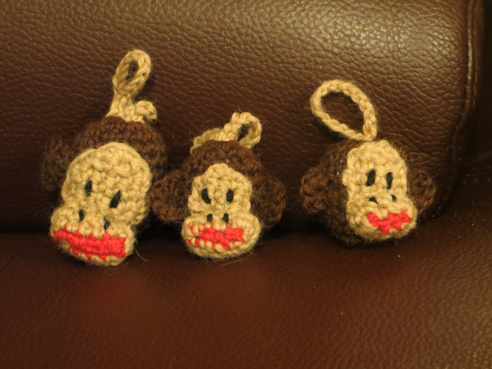 Elina virkkaa-Elina's crochet: Three small Paul Frank monkey heads ...