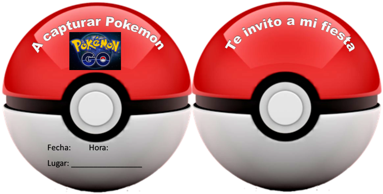 Ideas para las Invitaciones de tu fiesta Pokemon go