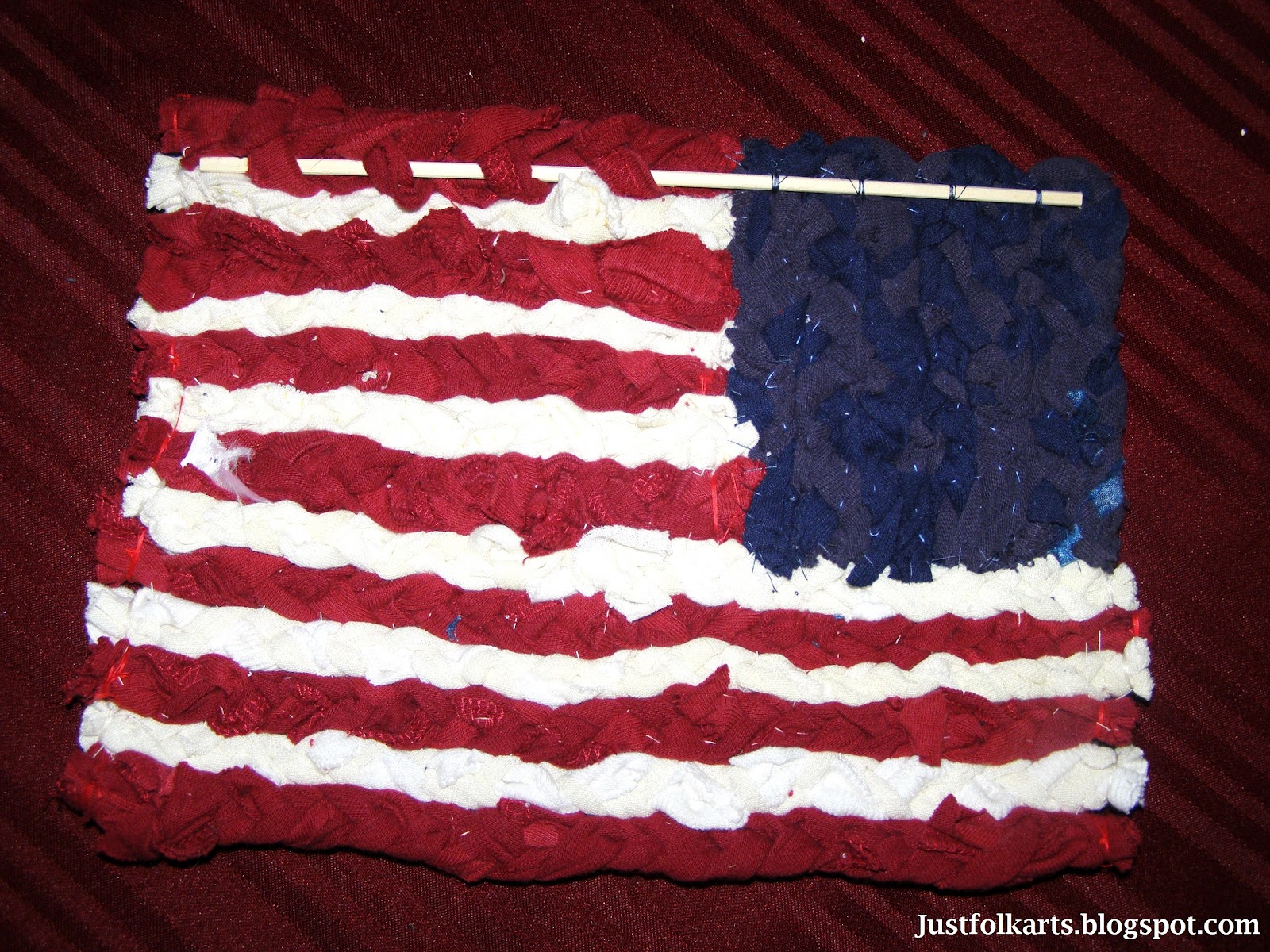 Just Folk Art: American Flag Miniature Rag Rug