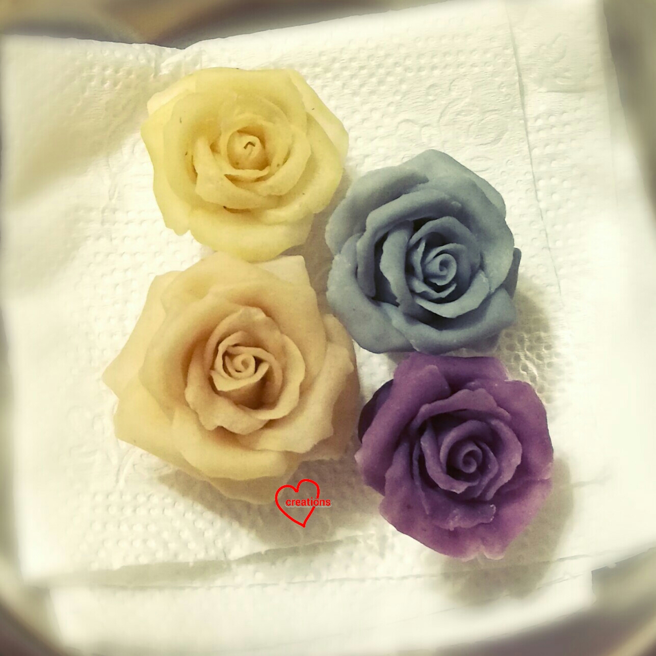 Loving Creations for You: Naturally Coloured Bean Paste Roses