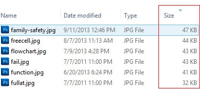File sizes ~ Basic Knowledge of computer and its Application