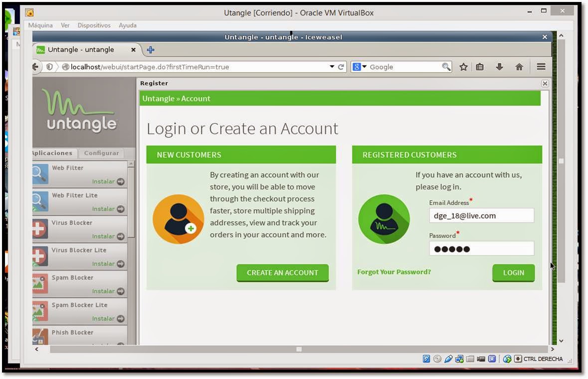 Informática: Instalación de Untangle
