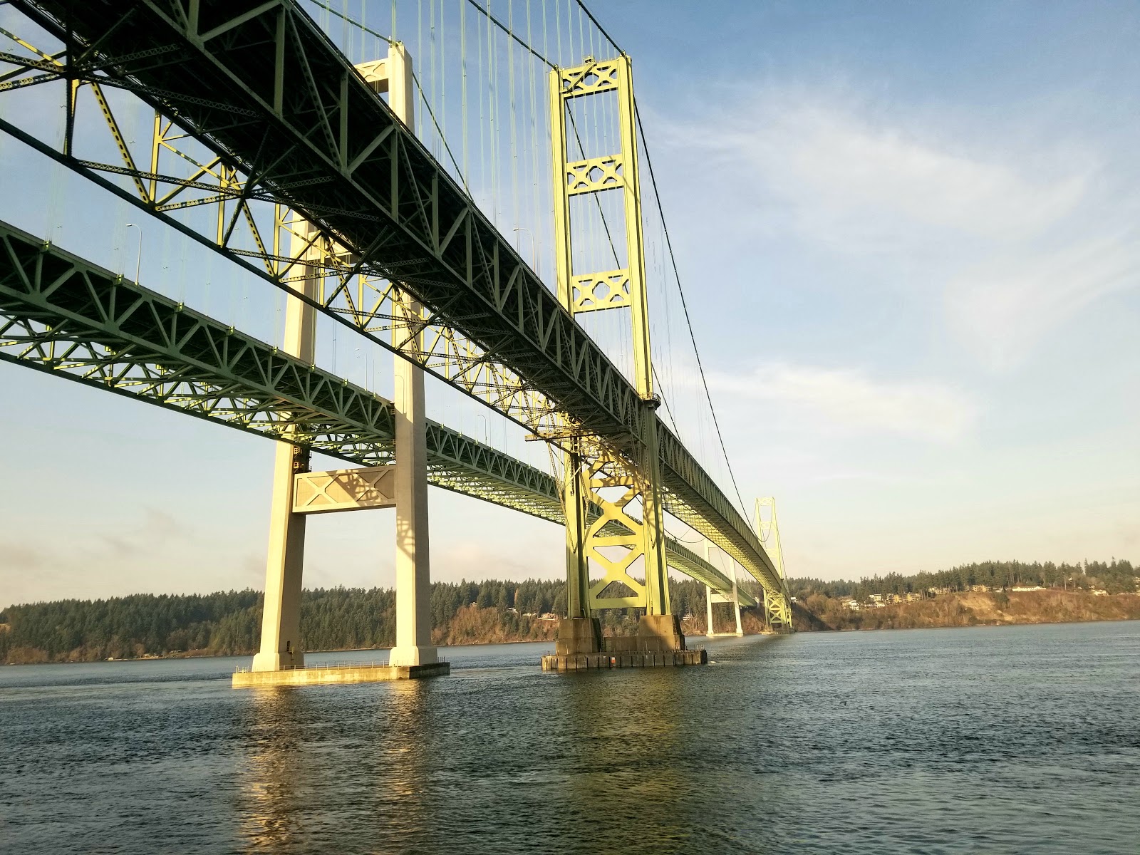 Tacoma Narrows Bridge views from below