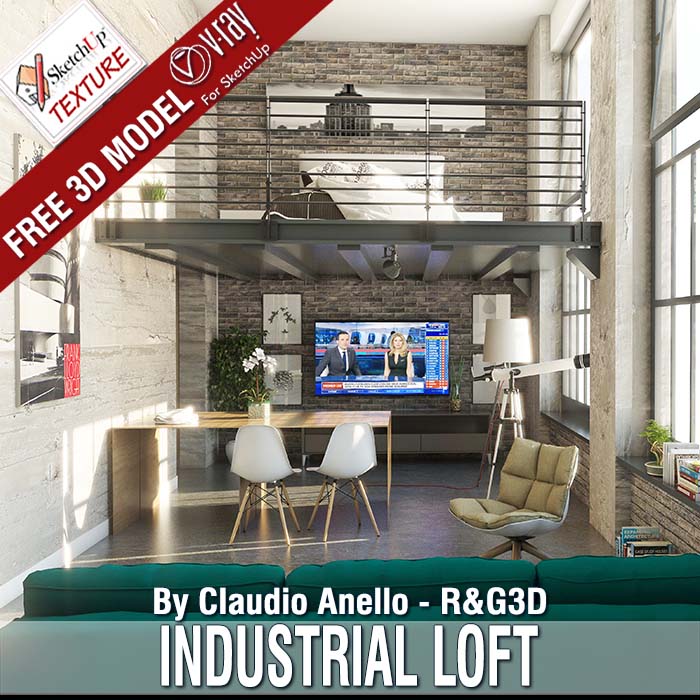 SKETCHUP TEXTURE SKETCHUP MODEL LOFT APARTMENT sketchup-texture-sketchup-model-loft-apartment