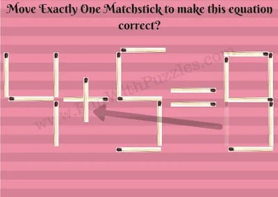 Quick Matchstick Maths Picture Puzzle for Kids with Answer