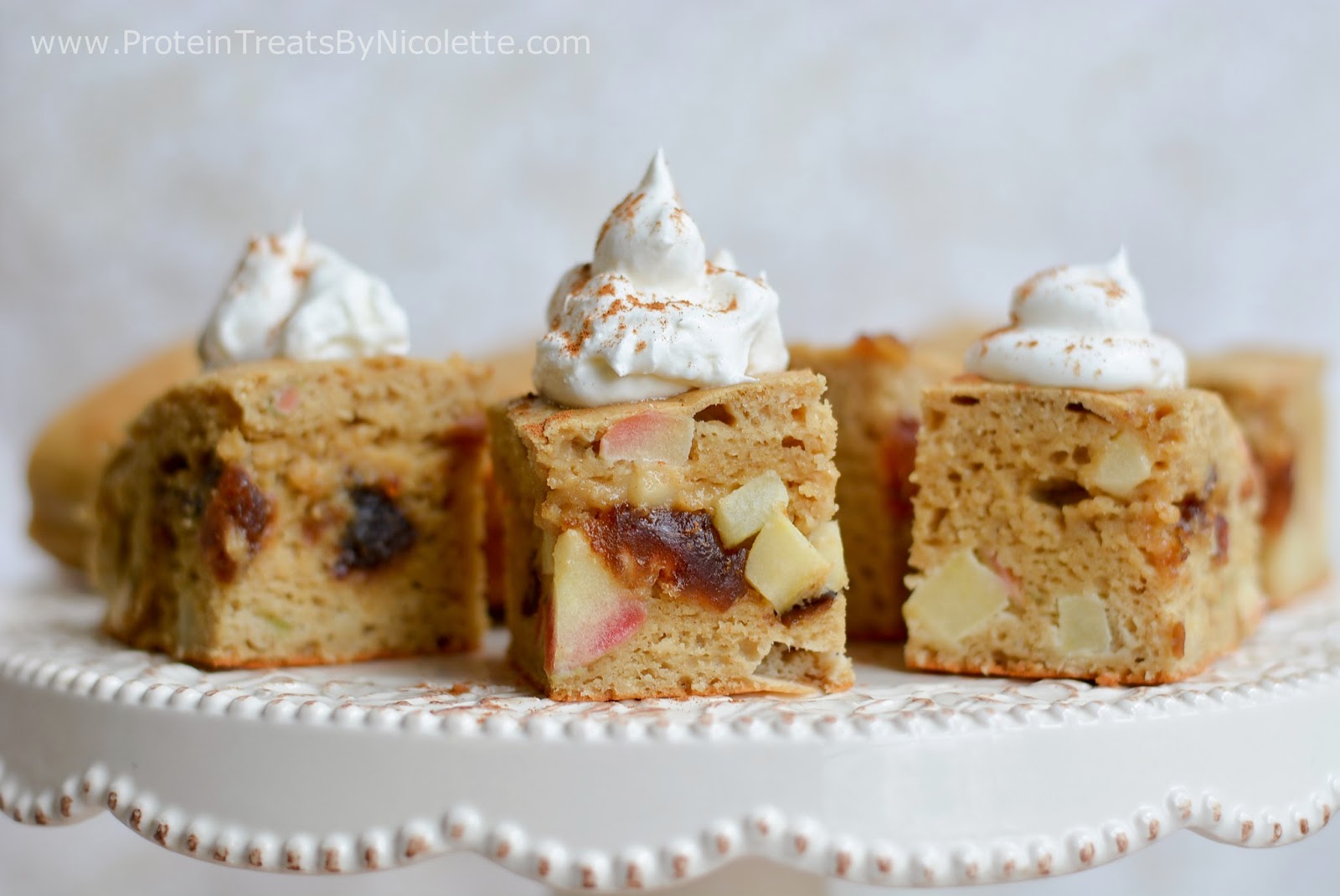 Protein Treats By Nicolette : Caramel Apple Protein Cake Squares