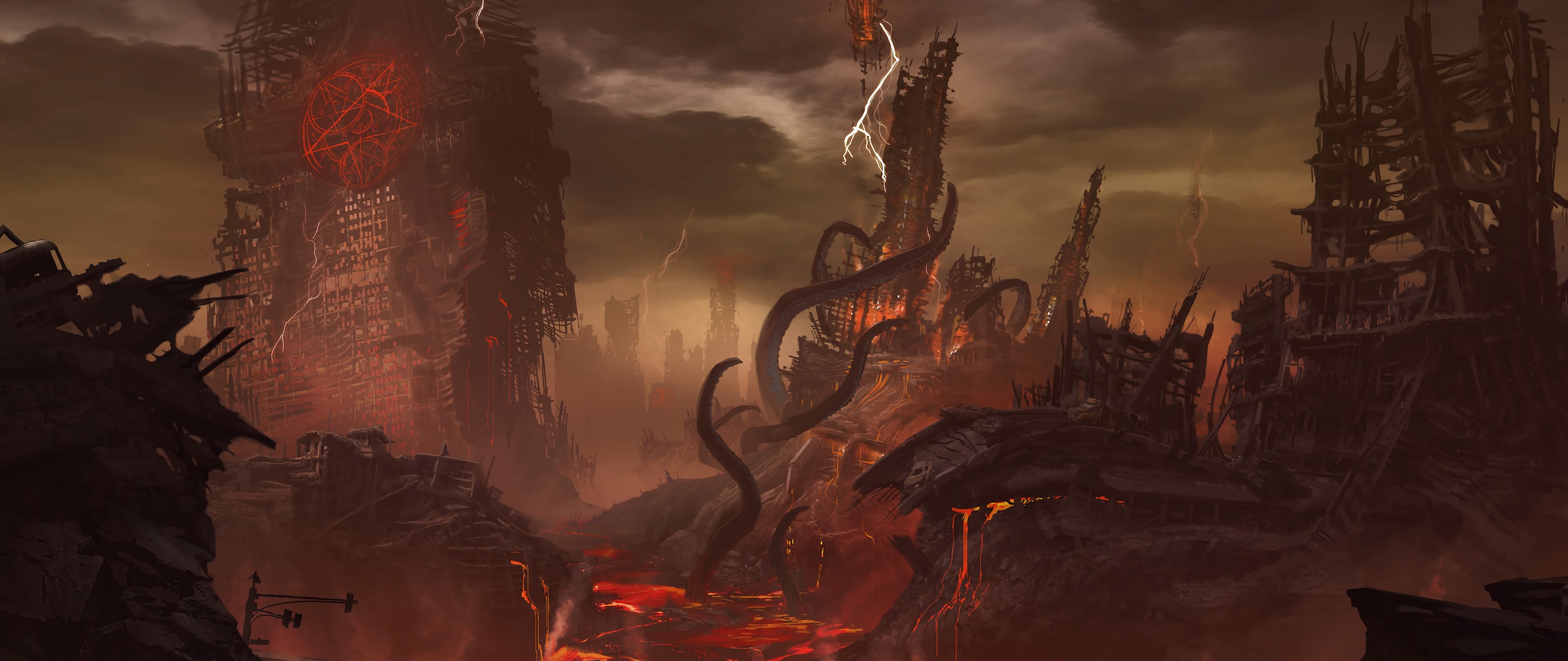 Doom Eternal, Hell, 4K, #12 Wallpaper iPhone Phone