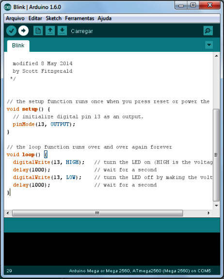 Tutorial Arduino Mega 2560 Piscando Um Led