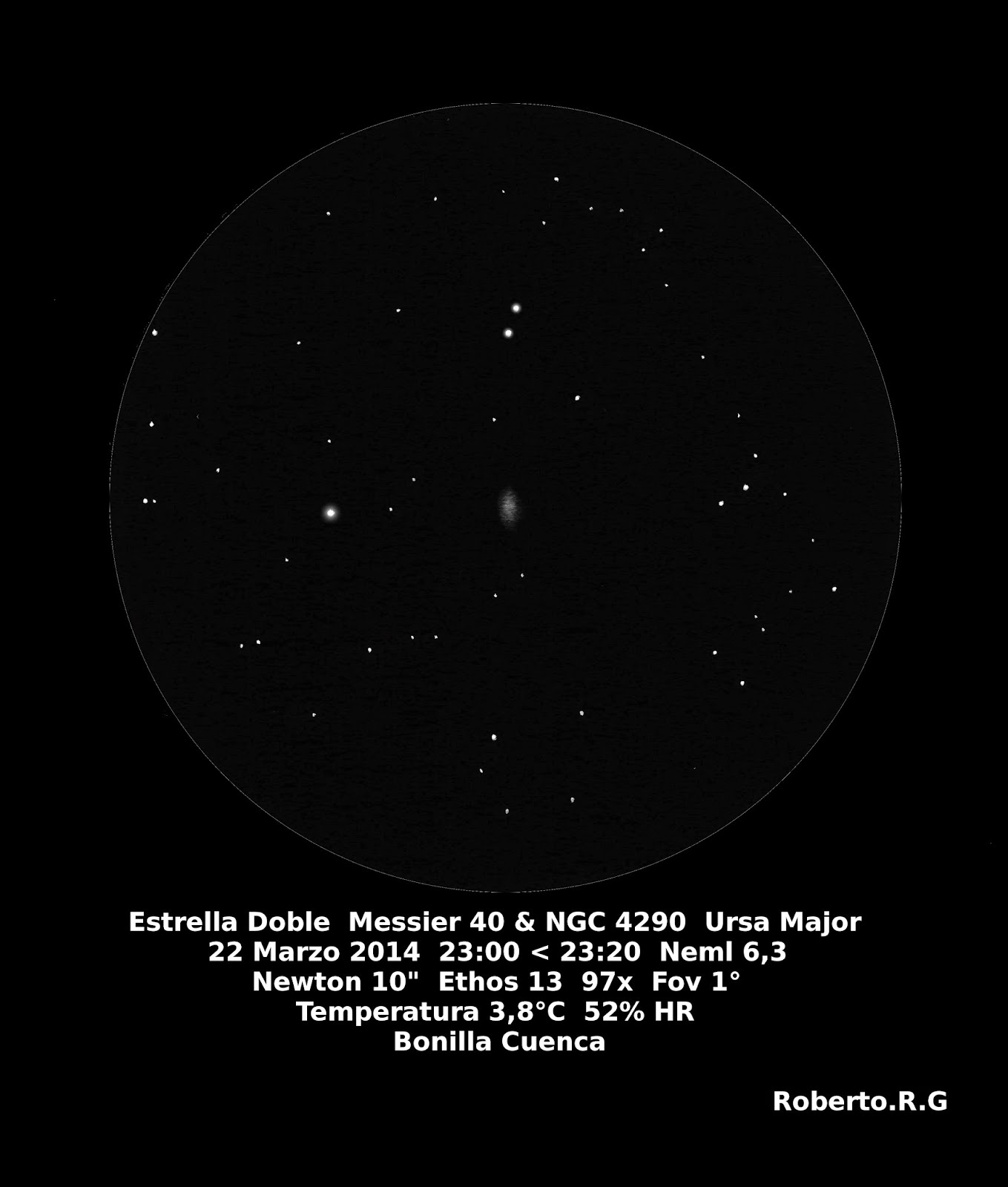 Observaciones astronómicas visuales: Observación estrella doble Messier 40 Ursa Major