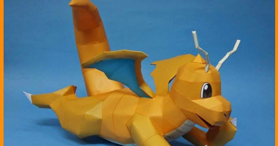 PaperPokés - Pokémon Papercraft: DRAGONITE V2