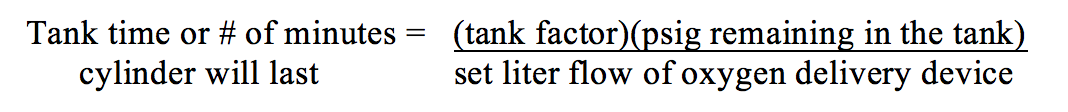 Respiratory Therapy Calculating Tank Time Respiratory Therapy Calculating Tank Time