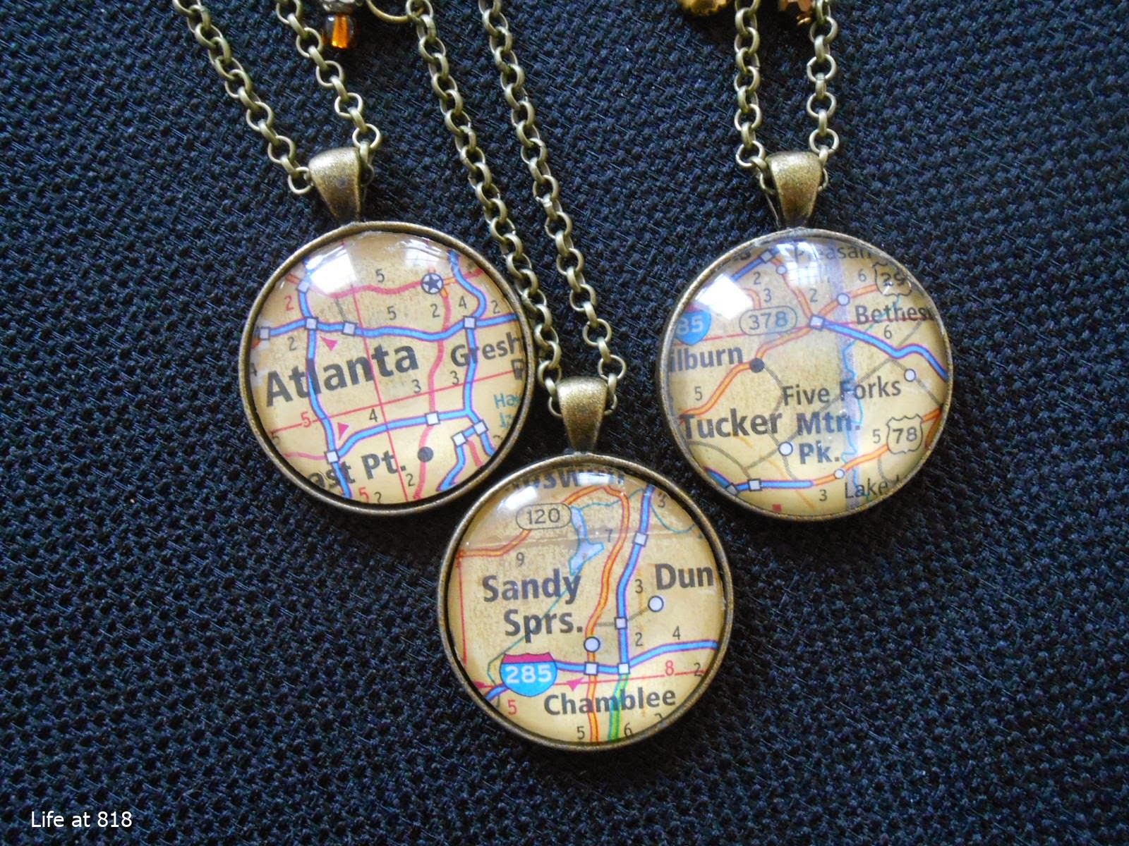 Life at 818: Crafty :: Map Pendant Necklace