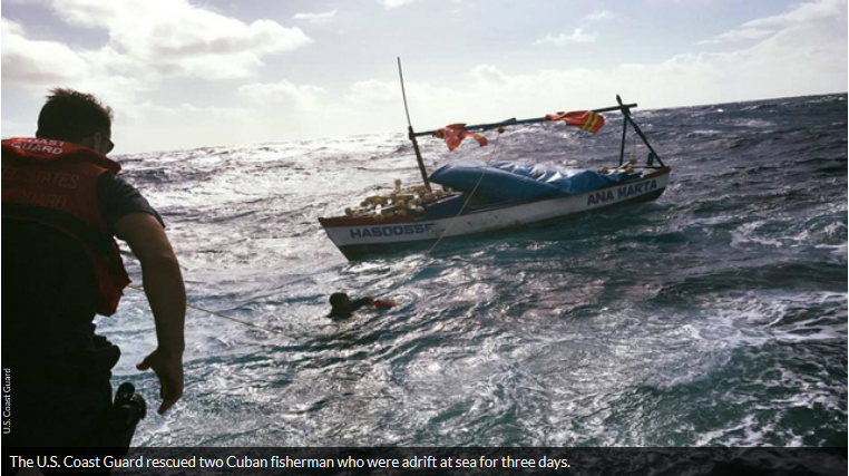 Notes from the Cuban Exile Quarter: Two Cubans fleeing the island ...