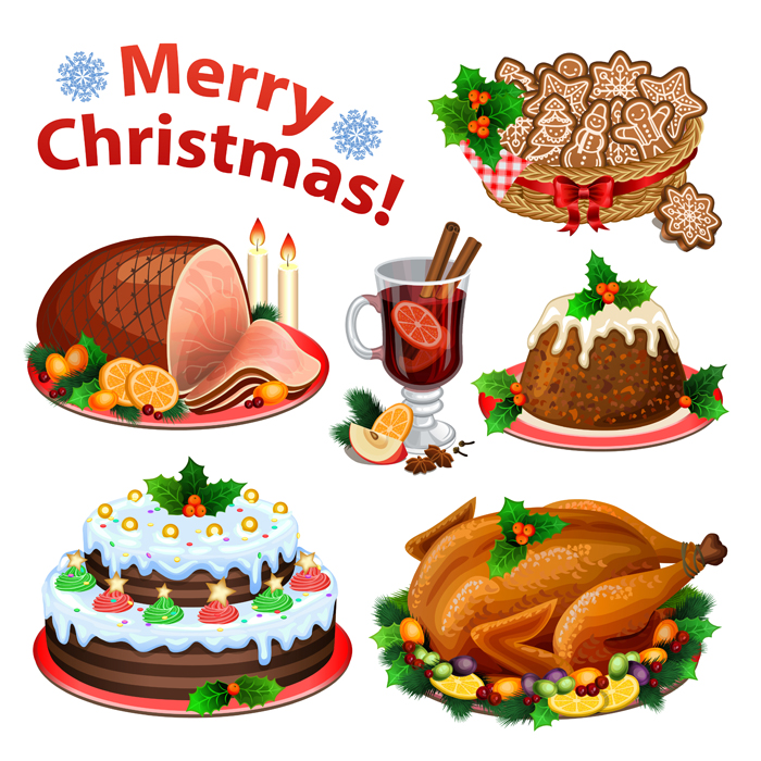 Блог Колибри: Traditional Christmas food in the vector