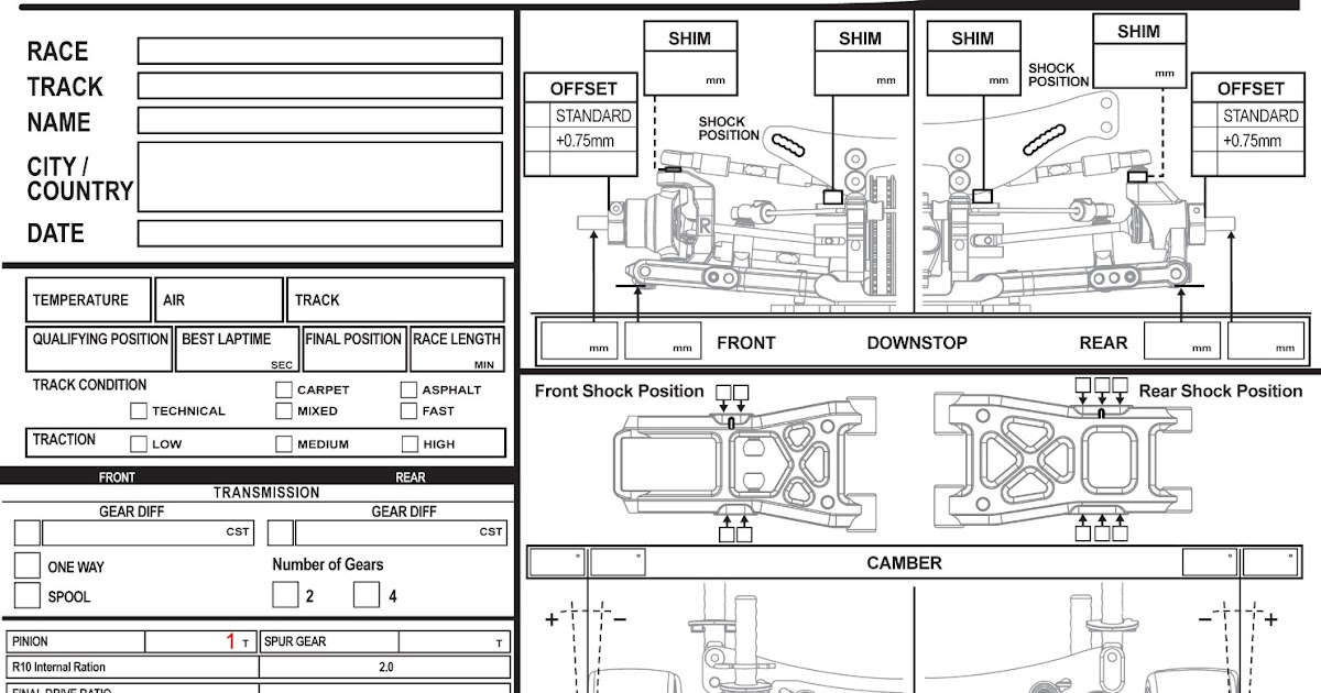 Quantum Racing RC Hobby - RC News Feed: ARC R10 2013 Blank Setup Sheet ...