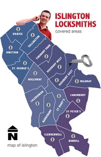 Islington Map Region Political | Map of London Political Regional