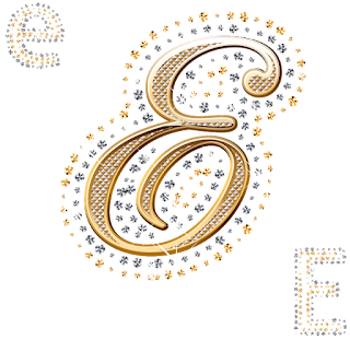 Abecedario Dorado con Brillantes y Chispas. - Oh my Alfabetos!