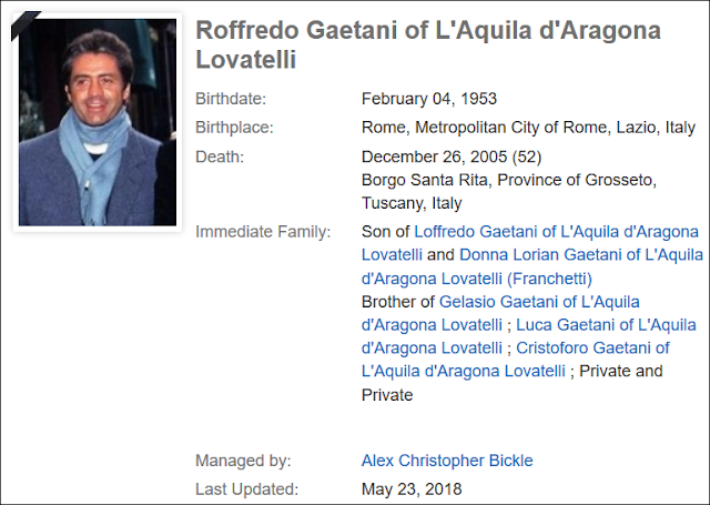 lift the veil from your eyes: The Gaetani Crime Family