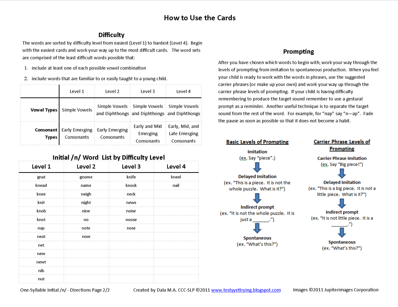 Testy yet trying: Initial N: Free Speech Therapy Articulation Picture Cards