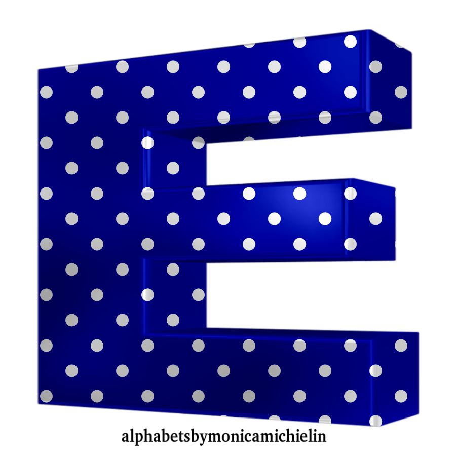 M. Michielin Alphabets: BLUE POLKA DOTS ALPHABET, ALFABETO AZUL DE BOLINHAS