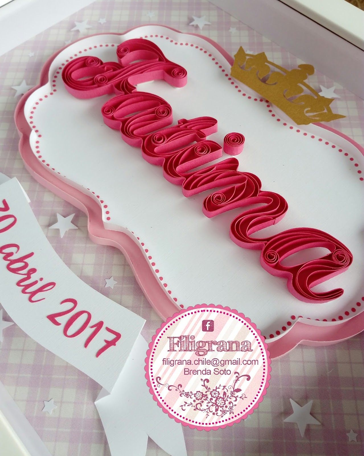 Filigrana - Quilling en Chile: Nombre "Fatima" filigrana - quilling 2D