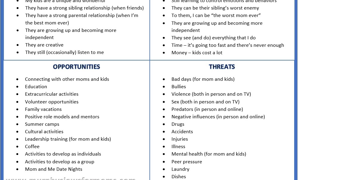 Leadership Mom: SWOT Analysis