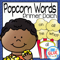 A Dab of Glue Will Do: Winner Wednesday: Popcorn Words Bundle: Dolch Primer