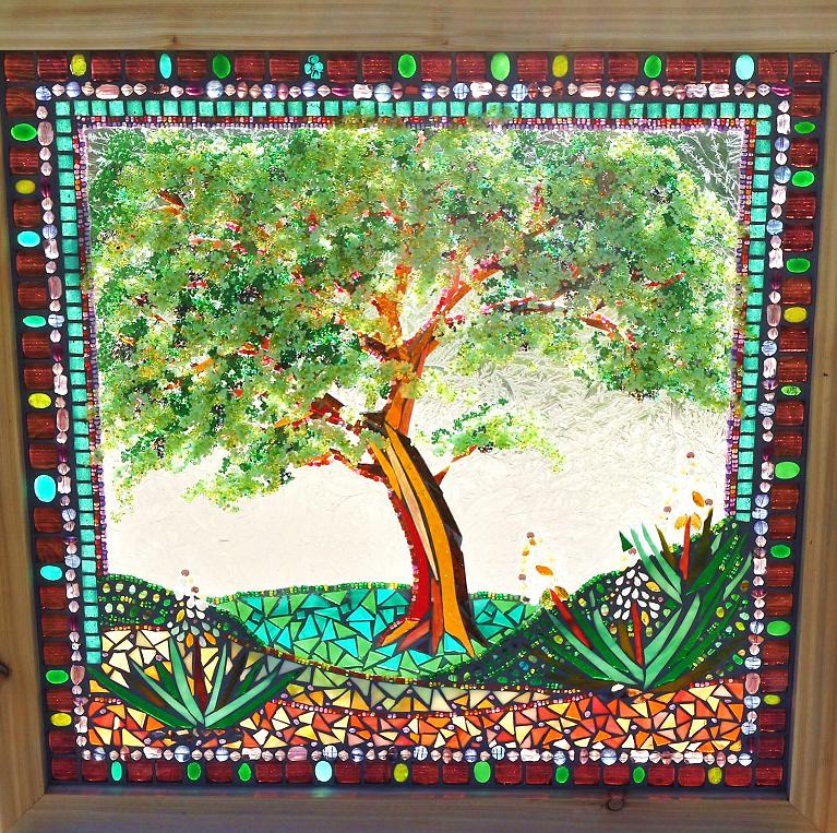 Kathleen Dalrymple - Glass Artist: Texas Liveoak Window - multilayer ...