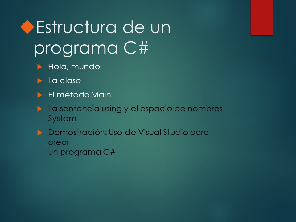 PROGRAMACIÓN ORIENTADA A OBJETOS: INTRODUCCIÓN A CSHARP