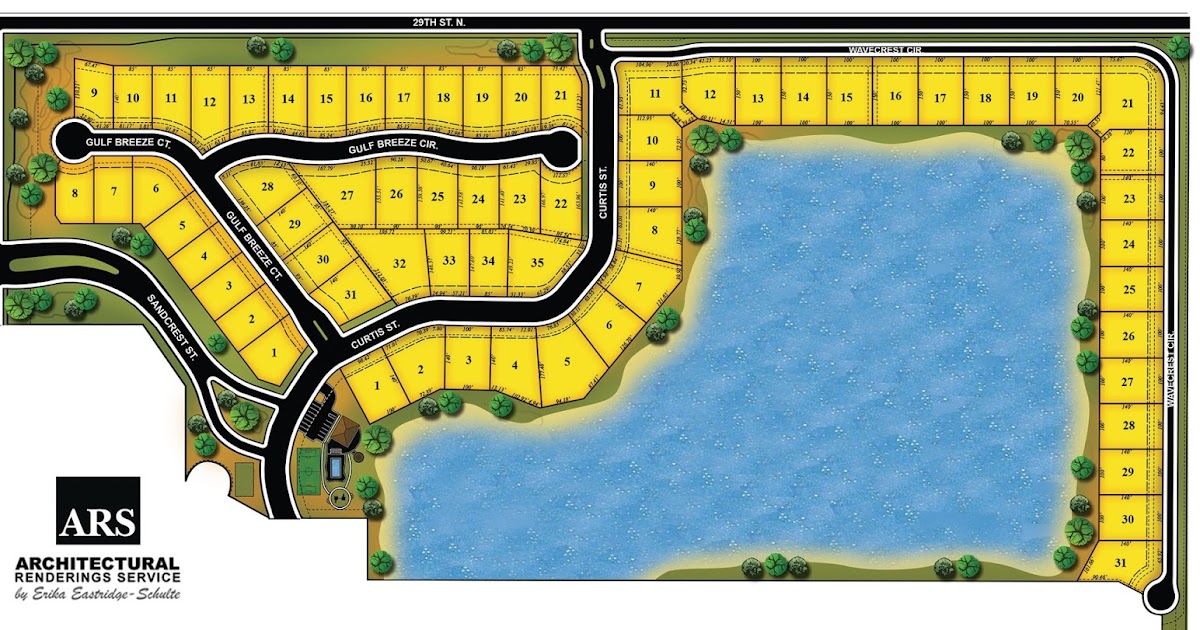 2D & 3D Architectural Renderings : Architectural Plat Map Artist Rendering