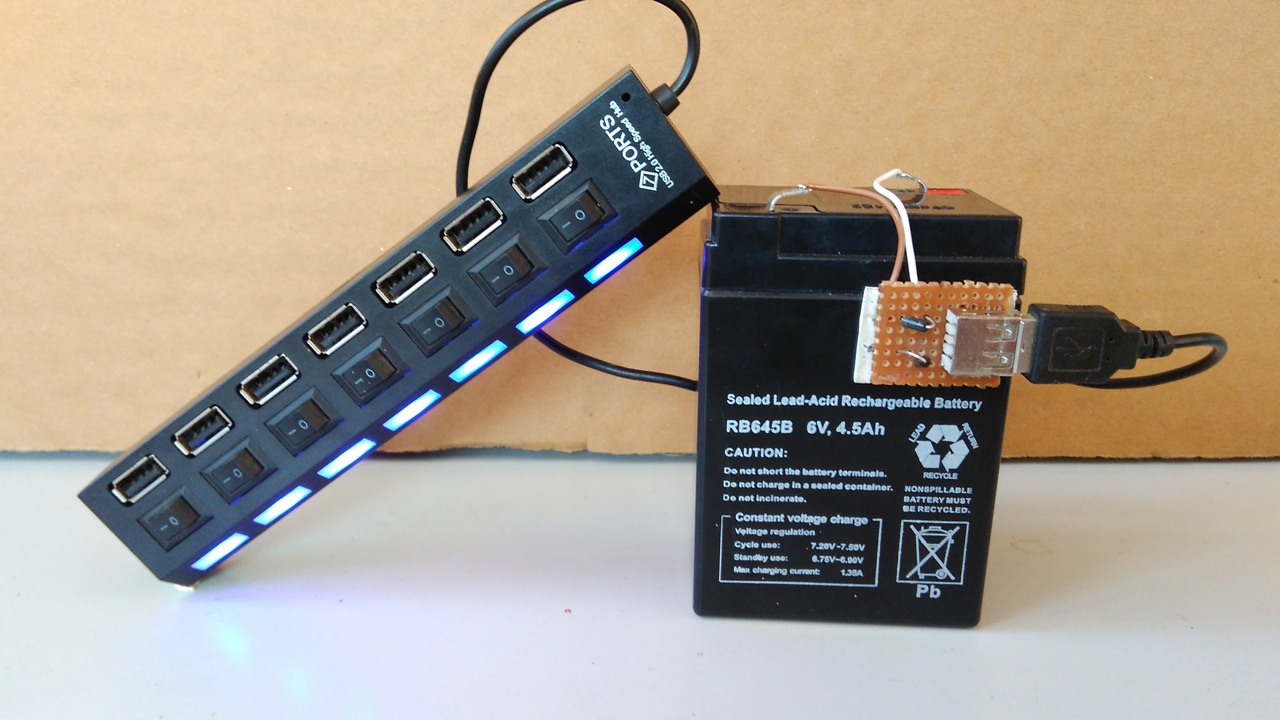 5v USB Multi -Mobile charger from 6v Battery | Big Power Bank