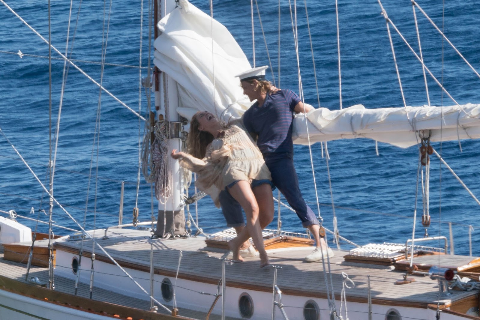 Lily James Filming A Scene Of Mamma Mia 2 Here We Go Again In Vis Croatia September 13