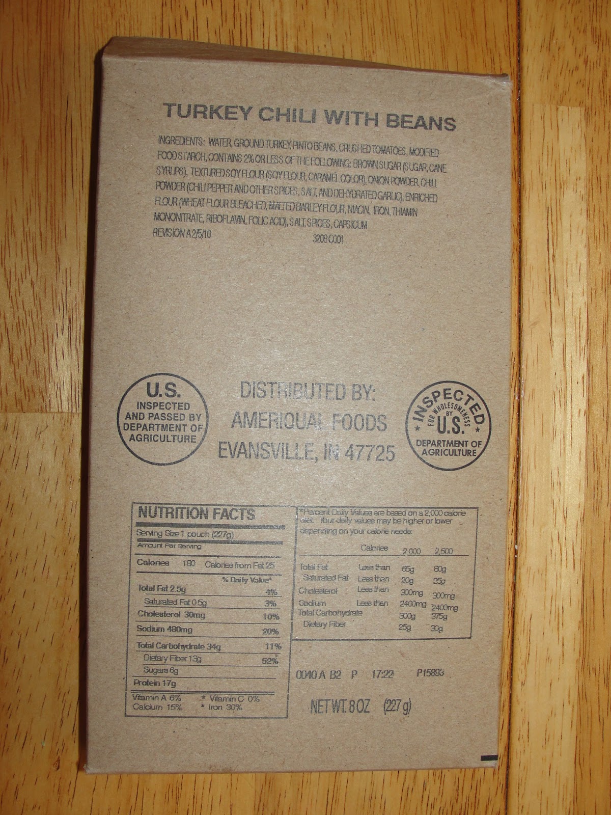 Planning And Foresight: MRE Monday - Turkey Chili With Beans