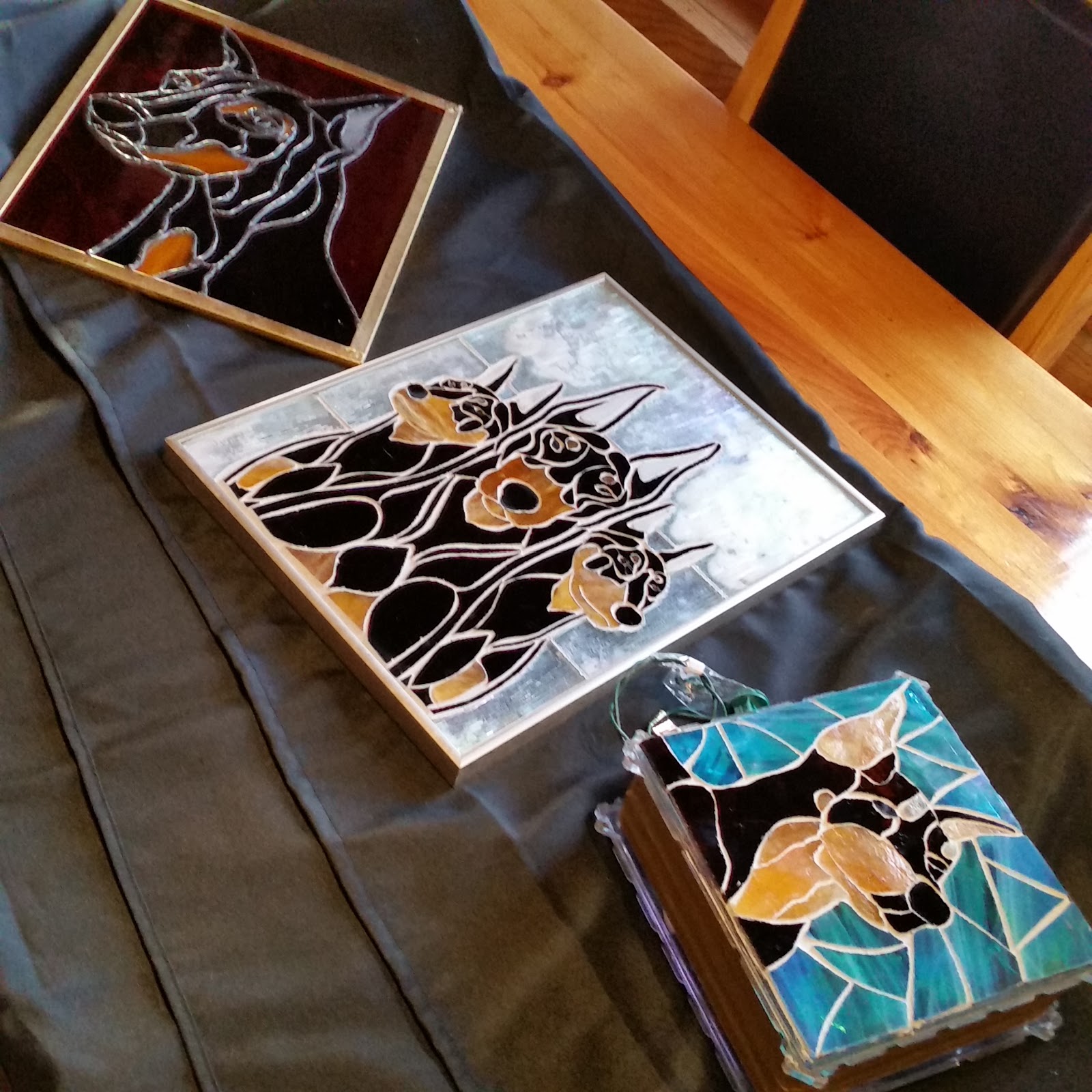Stained Glass Dobermans donated to DRM by Groomer at Ruffin' Inn Pet ...
